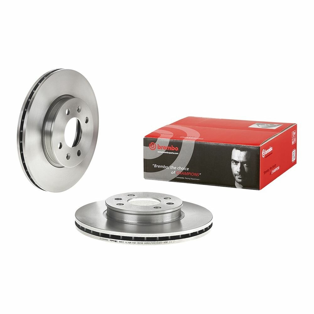 Диск тормозной передний вентилируемый 256 мм, BREMBO 09A44510, для а/м Hyundai, Kia