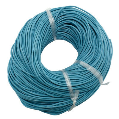 Шнур кожаный, около 2мм, цвета морской волны, 2 метра