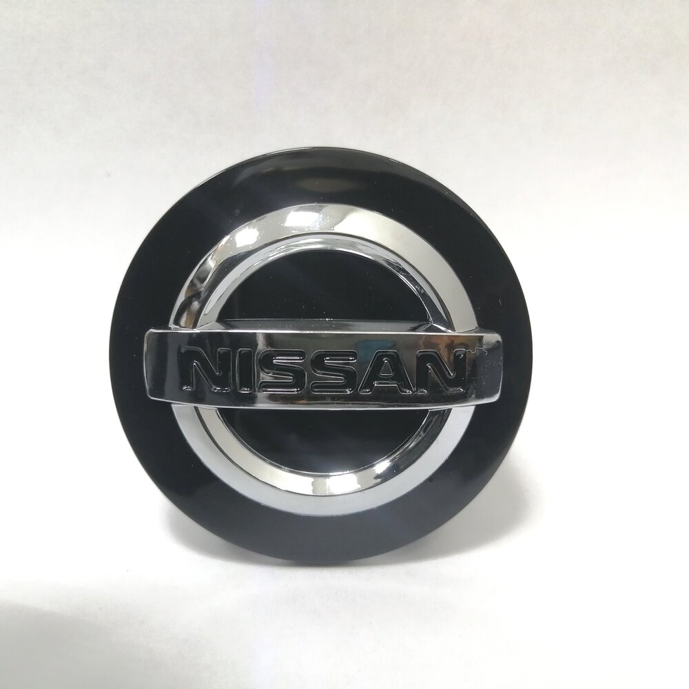 Колпачок, заглушка на диск колеса Nissan 54мм. черный с хромом (1 колпачок)