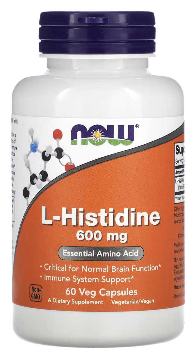 NOW Foods L-Histidine 600 мг 60 капсул