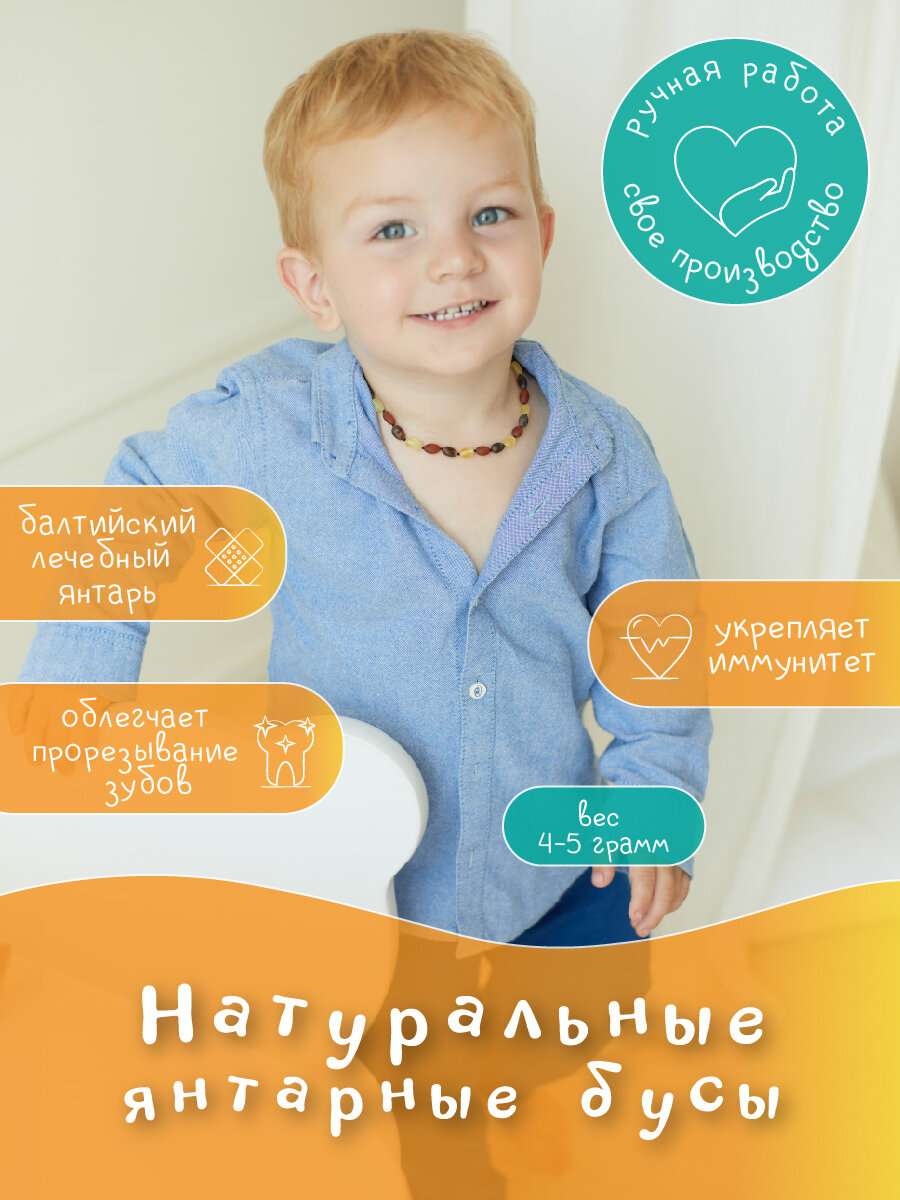 Бусы, янтарь