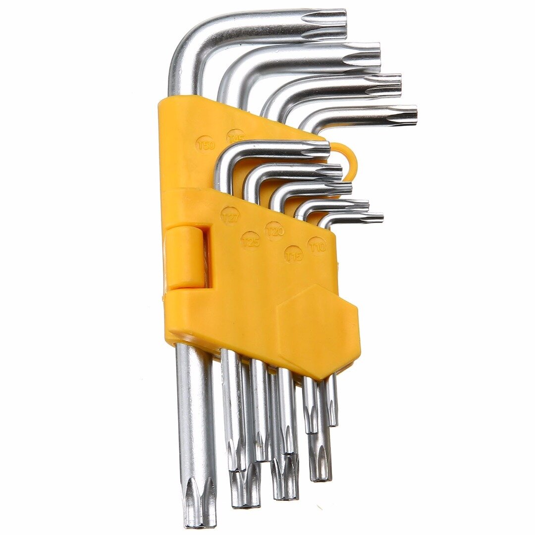 Набор шестигранных ключей звездочка "Professional Torx", Т-10 - Т-50, удлиненные 9 шт.