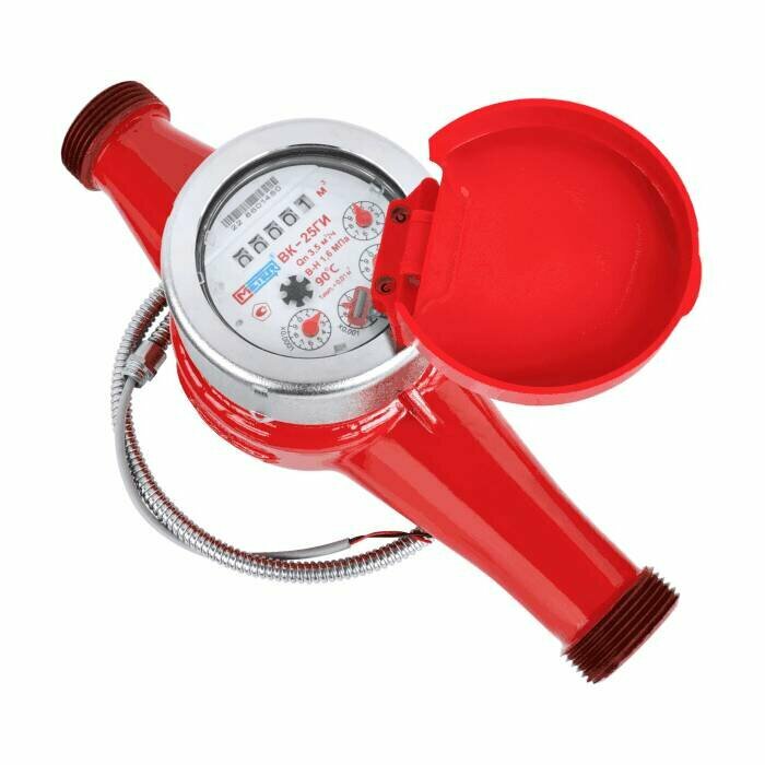 Счётчик г/в крыльчатый многоструйный Ду 32 Ру16 Qn=6 м3/ч 90С L=260мм резьба импульсный В/К ВК-ГИ Метер