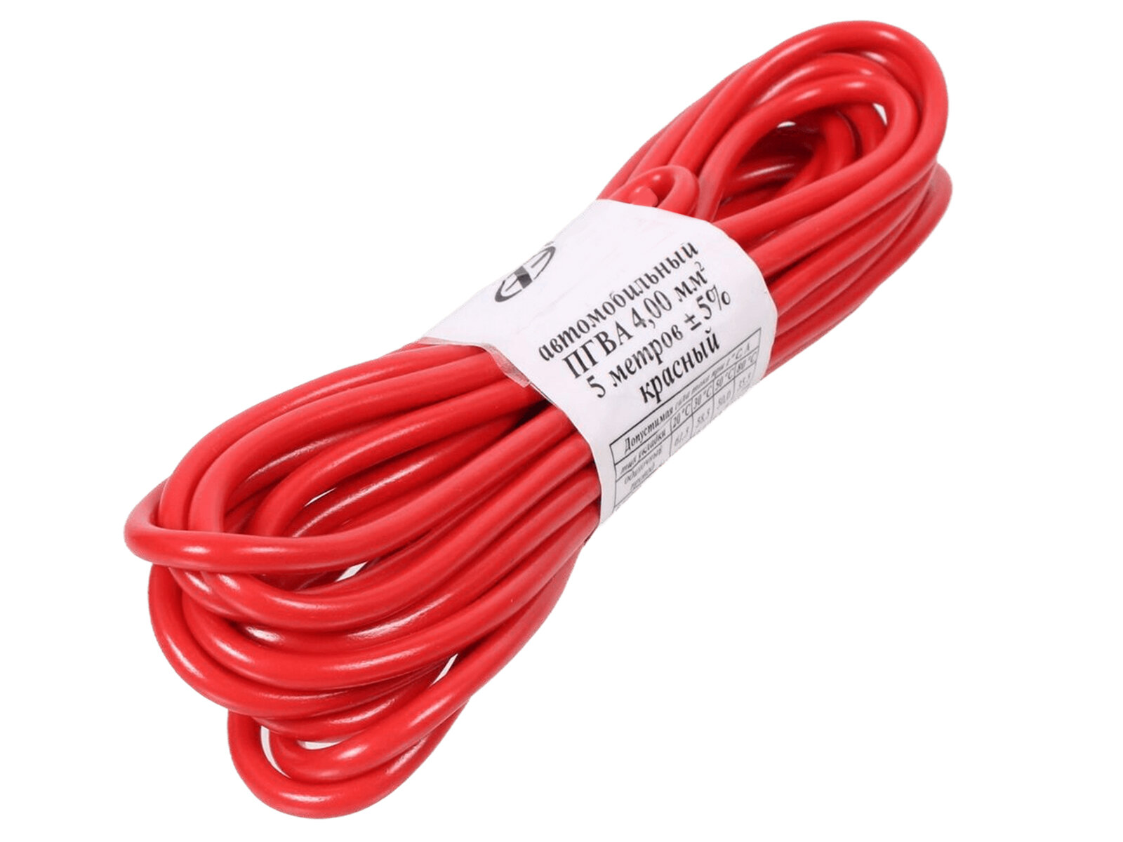 Провод автомобильный монтажный ПГВА 5м S-4.00мм красный