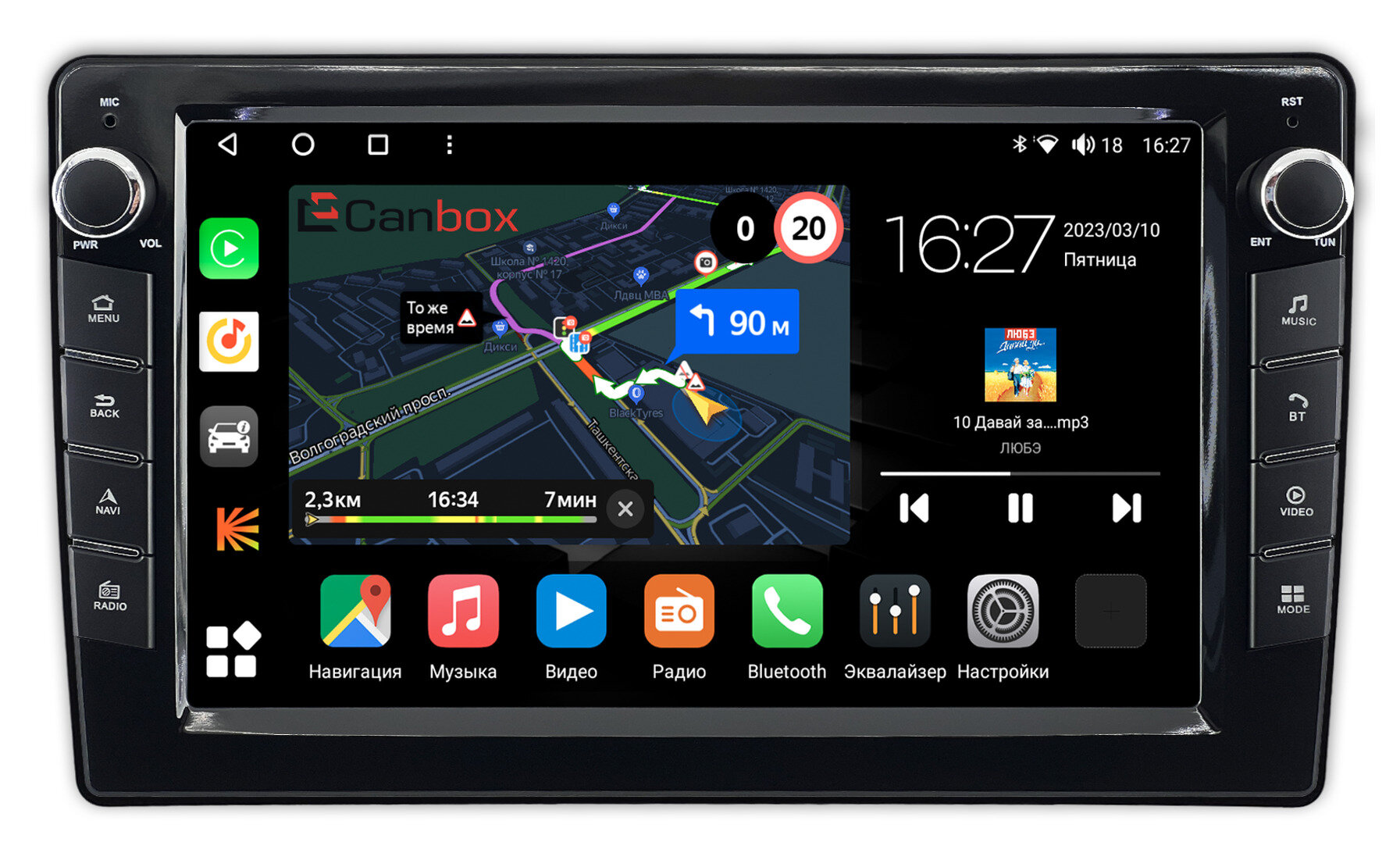 Штатная магнитола Toyota Nadia 1998-2003 Canbox M-Line 7825-10-2281 на Android 10 (4G-SIM, 2/32, DSP, QLed) С крутилками
