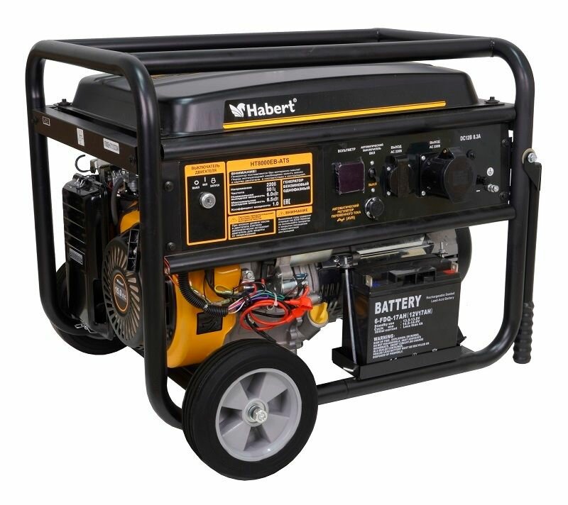Habert Генератор бензиновый HT8000EB-ATS, номинальная мощность 6кВт, 220В