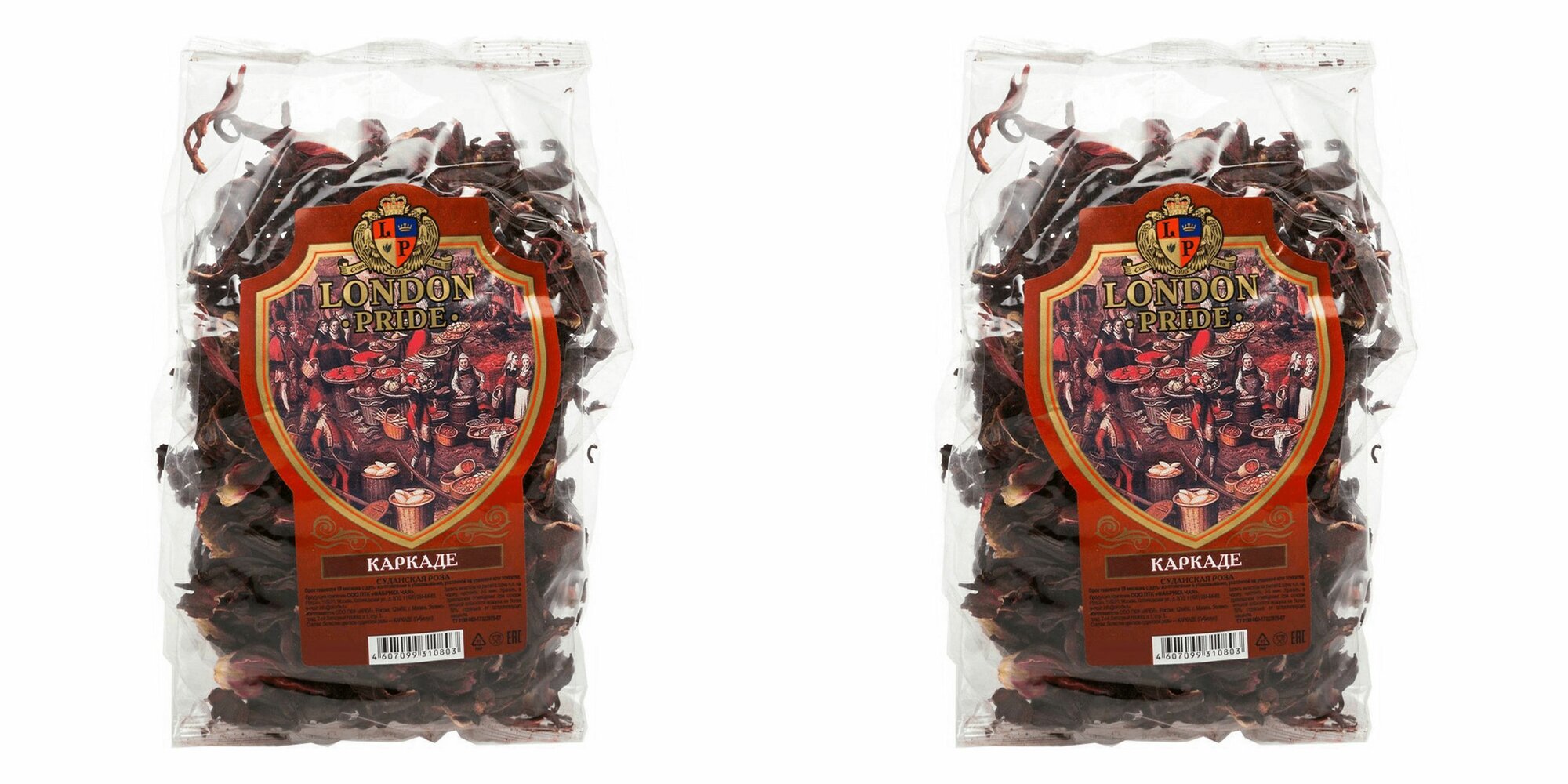 London Pride Чай листовой, Суданская роза, Каркаде, 200 г, 2 уп