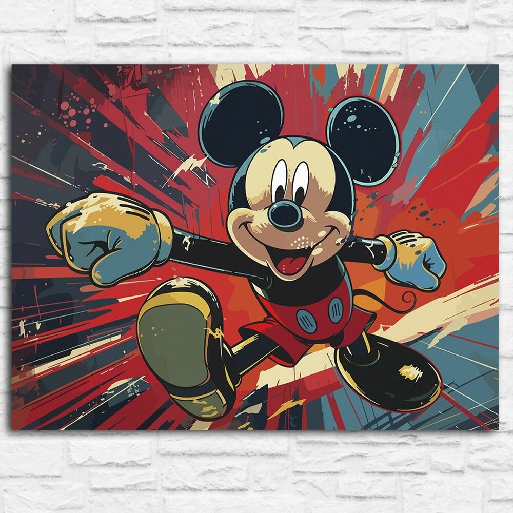 Картина по номерам на холсте Микки Маус (мультфильм, Mickey Mouse, комикс) - 15254 Г 30x40