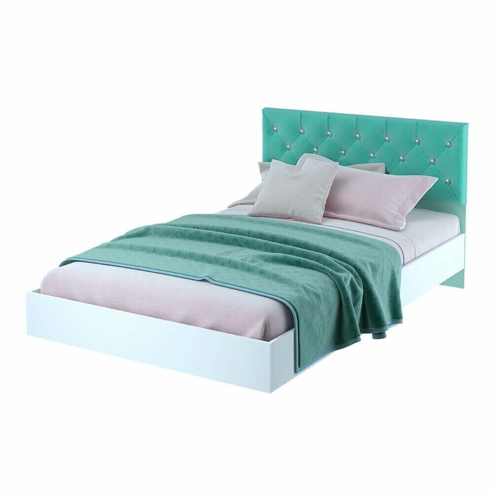 Кровать КР-09 «Тифани» 120х200, кенди/белый (1240х2036х890 )