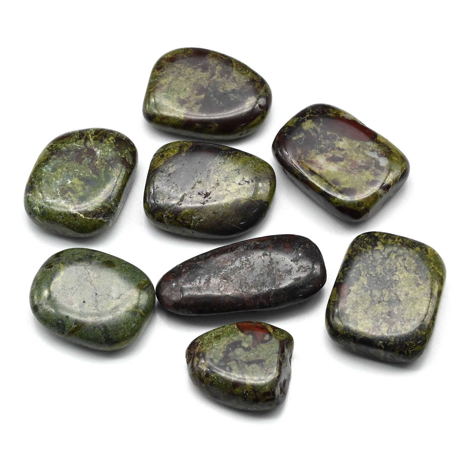 Яшма зеленая плашки фракция 20-30мм, упаковка 100г .