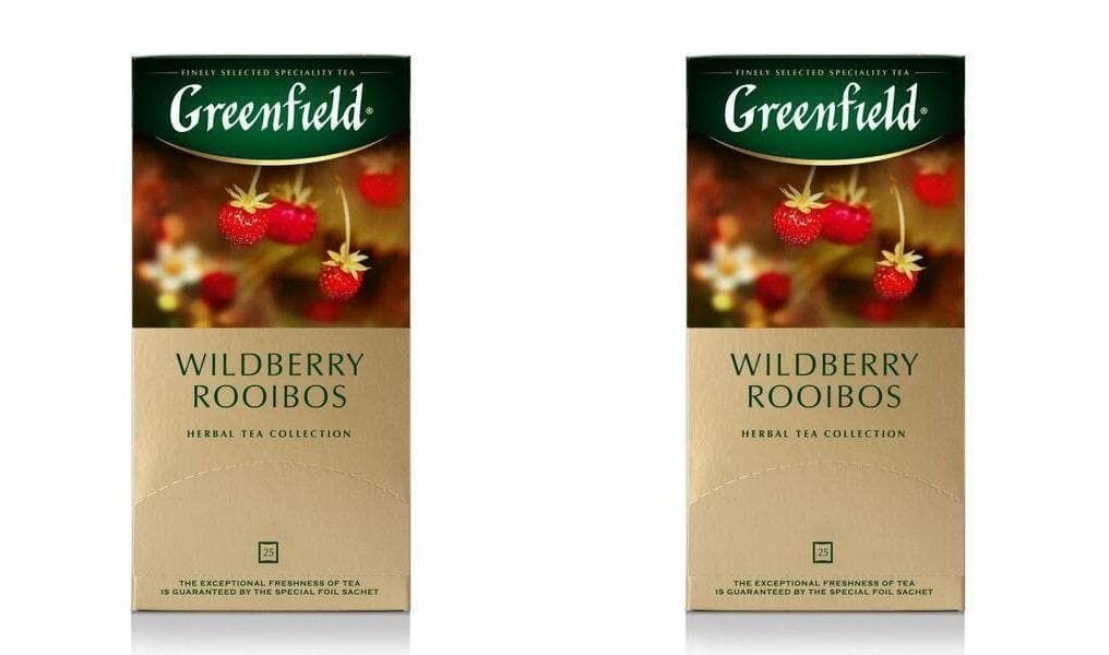 Greenfield Чай травяной Wildberry Rooibos, 25 пакетиков по 1,5 г, 2 уп