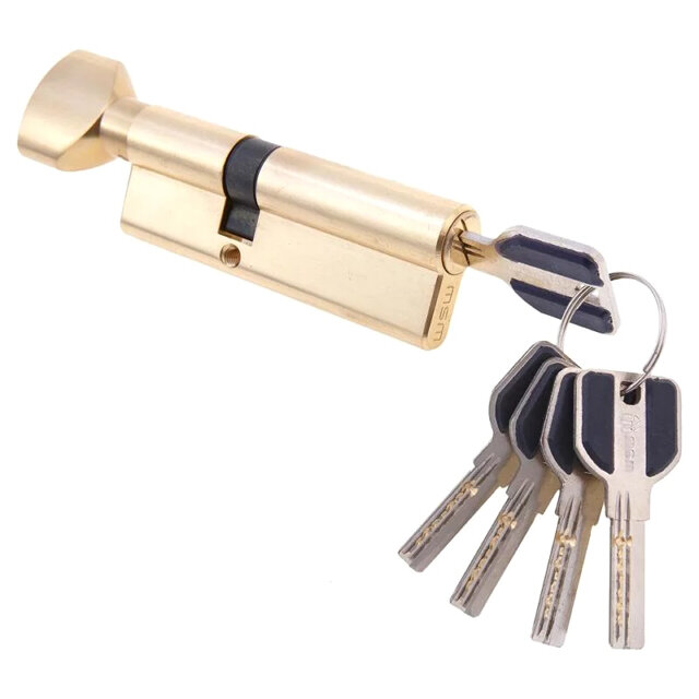 MSM цилиндр ключевой 80 мм 45+35 полированная латунь вертушка механизм высокоточный