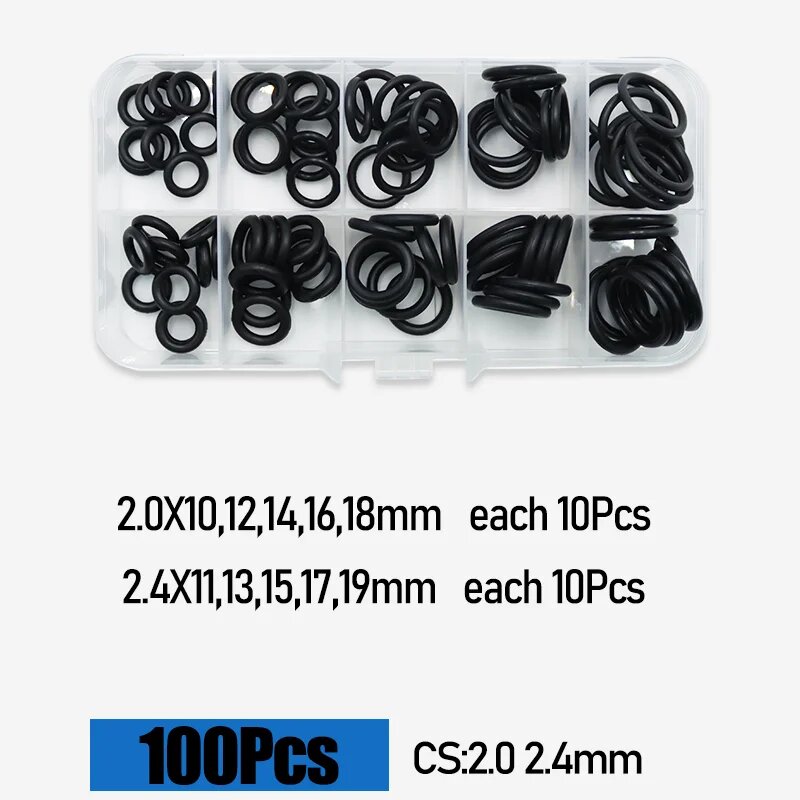 Комплект уплотнительных колец из нитрила CS 1.0 Oring Kit 100pcs