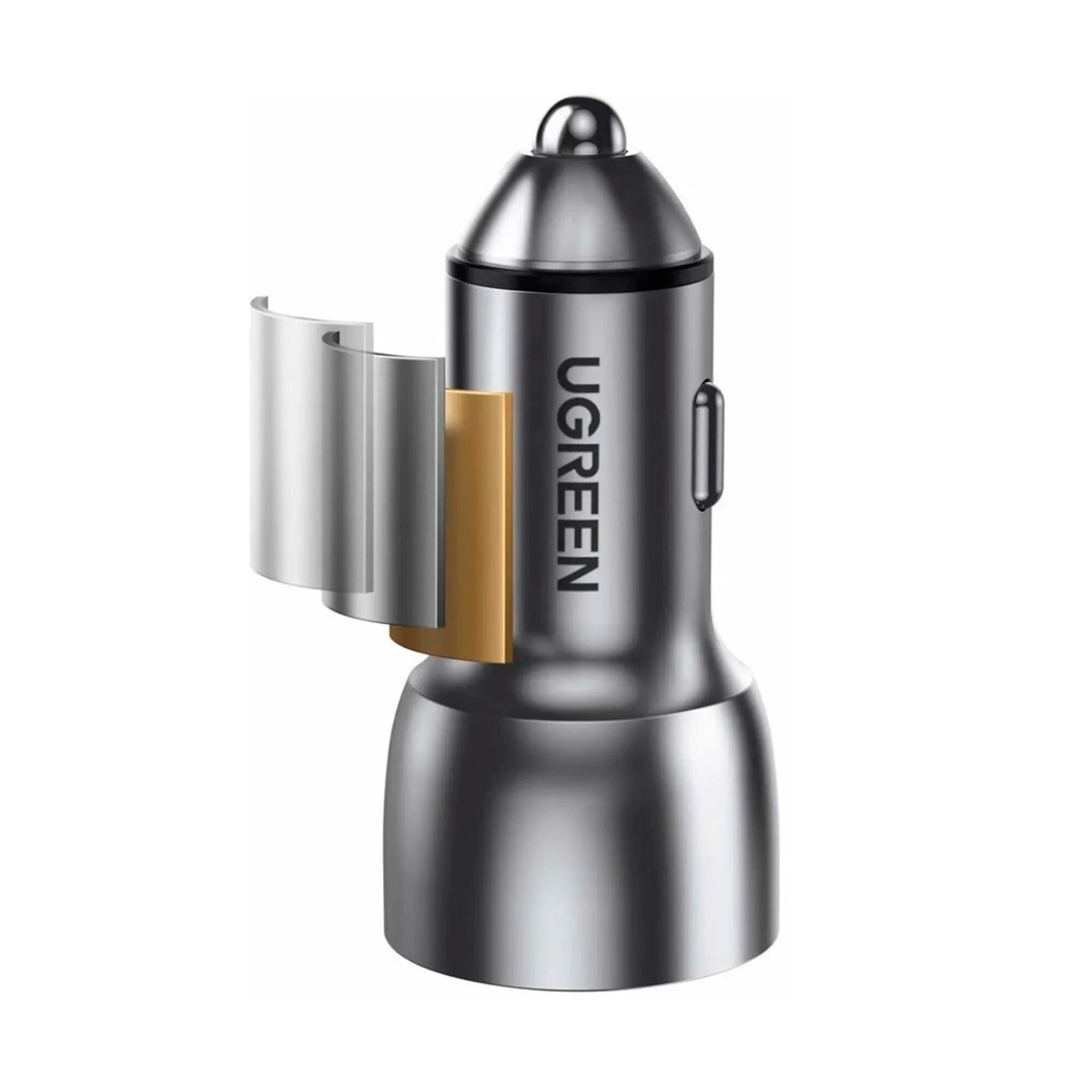 Ugreen CD213 (70594) USB-C PD+USB-C PD 50W Fast Car Charger space grey автомобильное зарядное устрой