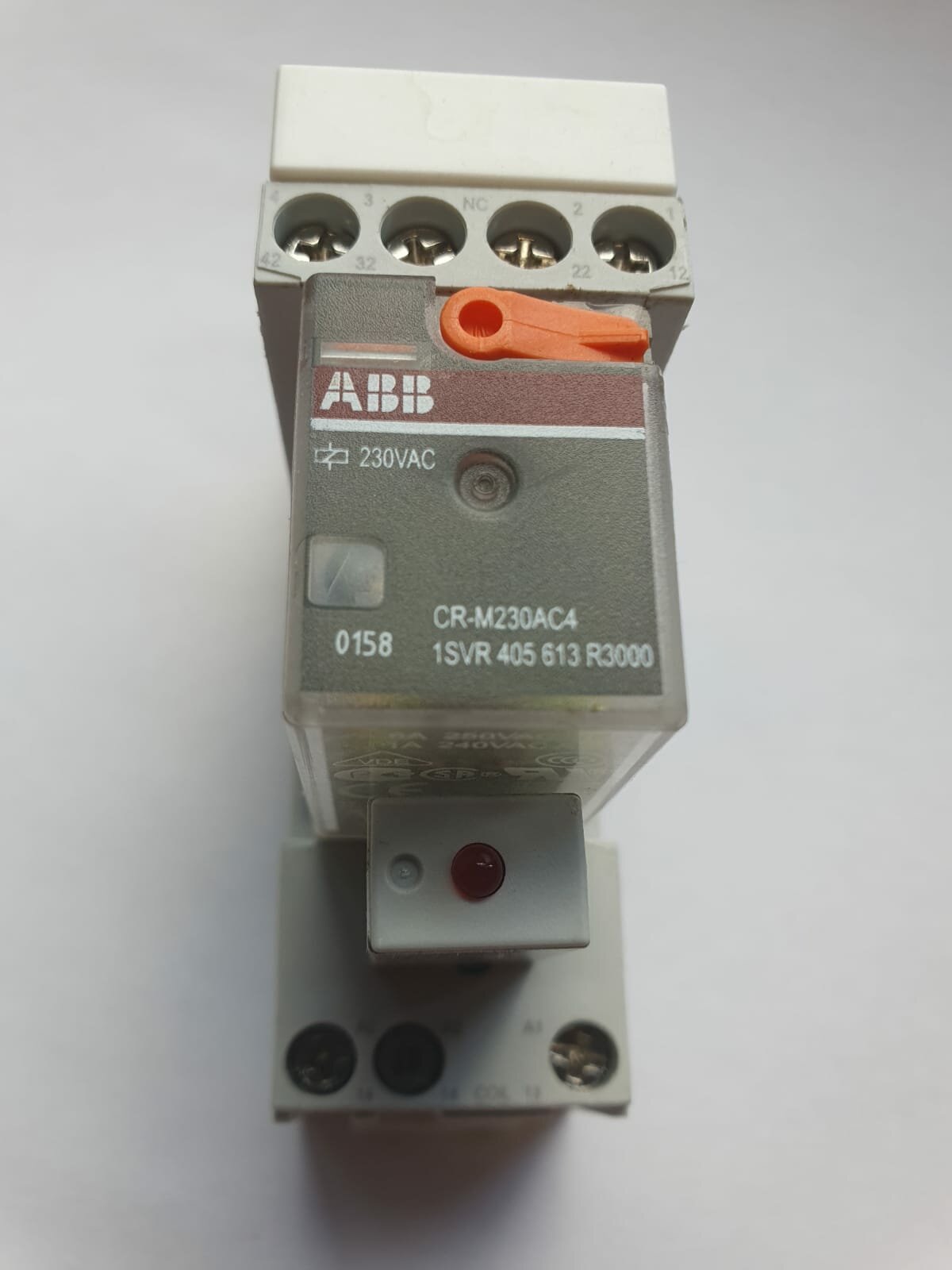 Реле CR-M230AC4 230B AC 4ПК (6A) Комплект; Красный светодиод.