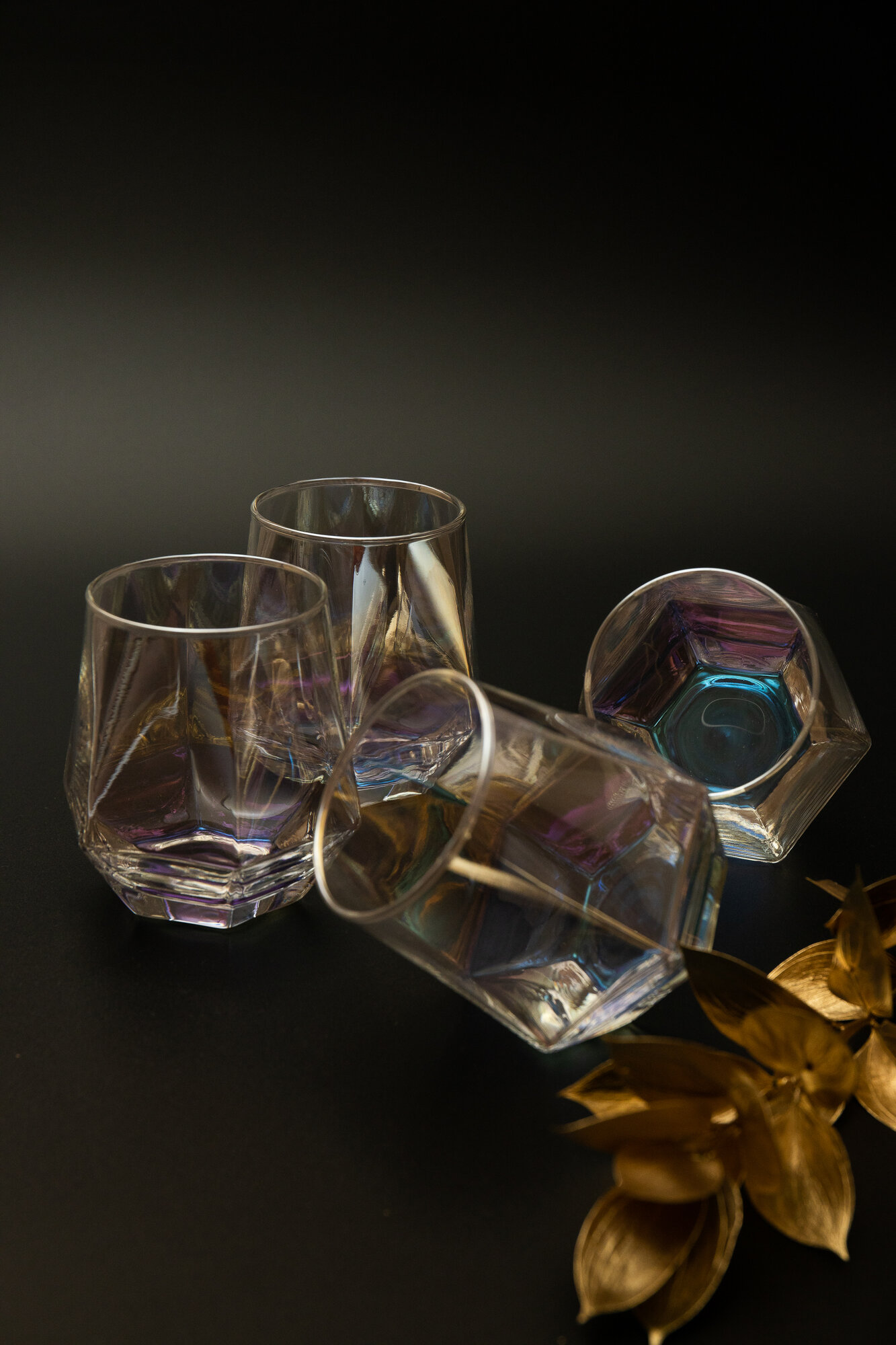 Набор шестигранных бокалов, 300мл, перламутровый, 6 шт.