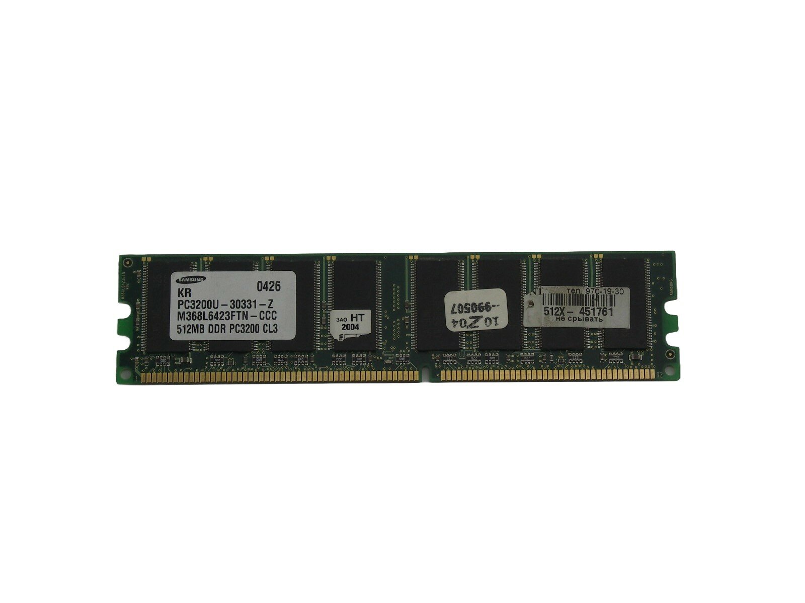 Оперативная память DIMM DDR1 512Mb PC-3200 Samsung M368L6423FTN-CCC