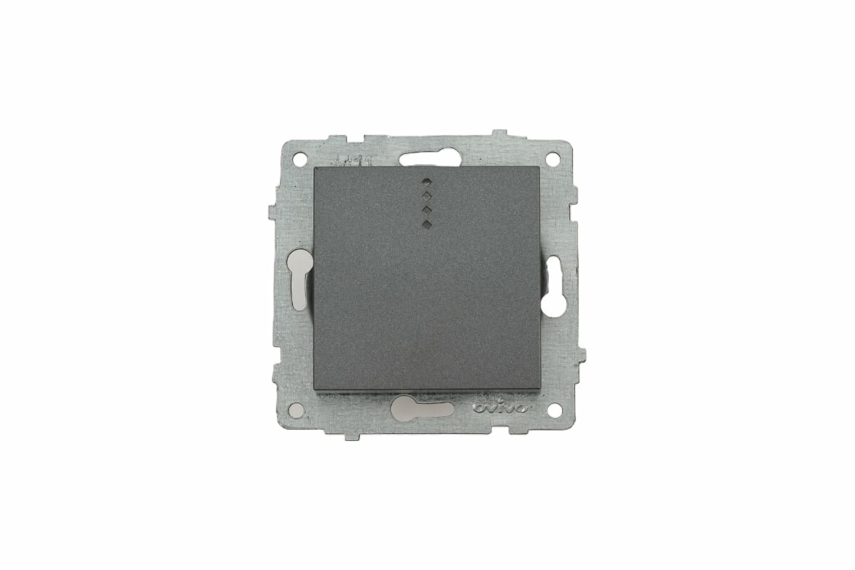 OVIVO Loft 1-клавишный выключатель с индикацией дымчатый корпус 600-000211-201