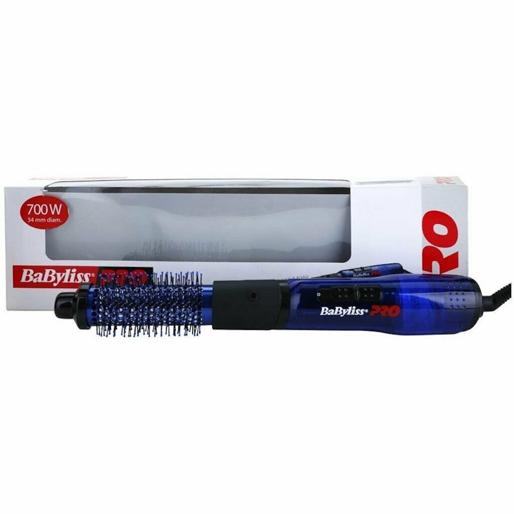 Фен-щетка BaBylissPro BAB2620E, ионизация, вращение шнура, 700Вт, синяя