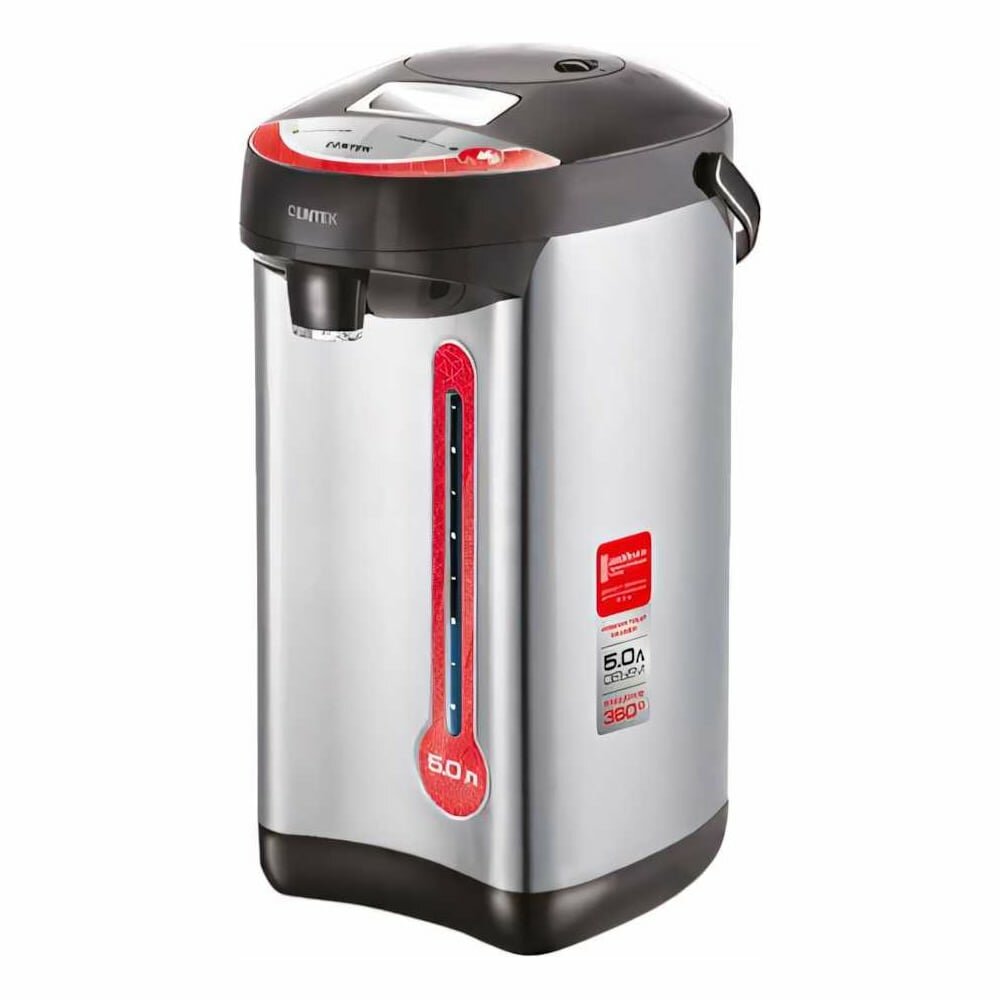 Термопот Centek 5л, 750Вт, 3 способа подачи воды, корпус из нержавеющей стали CT-0082 Black, нержавеющая сталь, съемный