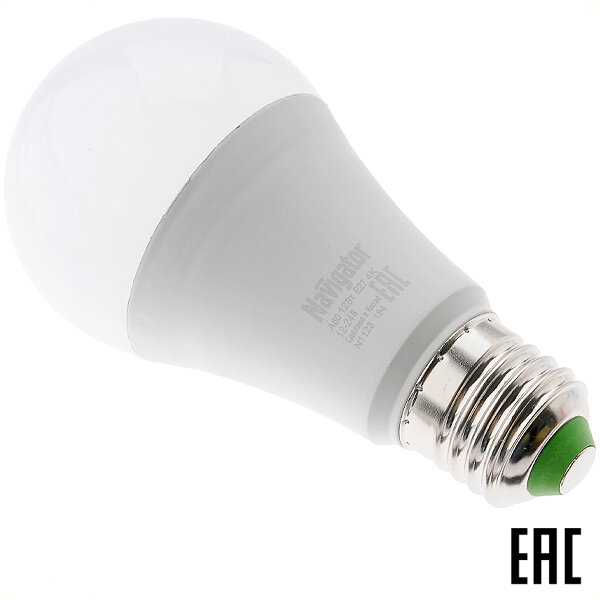 Лампа светодиодная «груша» Navigator холодный белый свет 12 Вт 61477 NLL-A60-12-12/24-4K-E27 4000К 12-24В AC/DC (5 шт. в наборе)