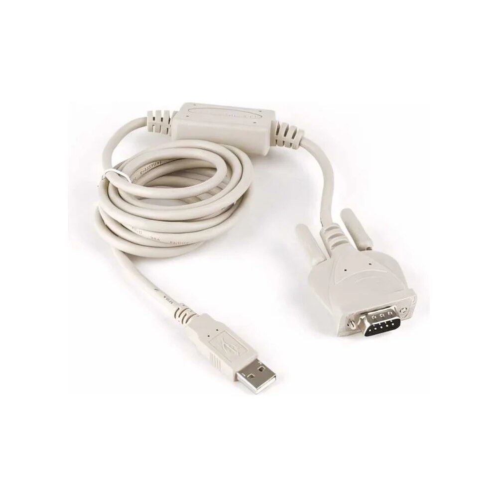 Конвертер Cablexpert COM - USB порт AM/ DB9M, чип CH343, Pro, 1.8м, белый, пакет UAS111 для подключаемого устройства