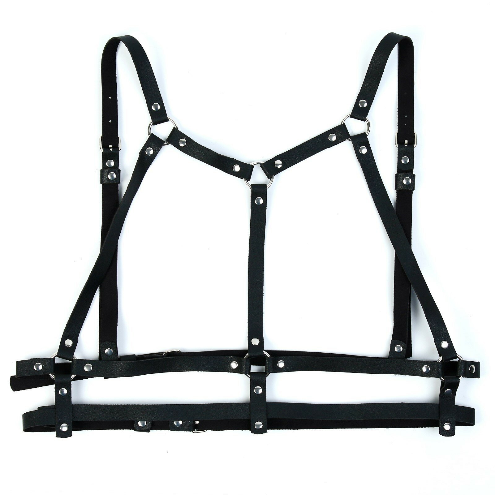 Портупея БДСМ женская, на грудь, экокожа, размер OS, черный