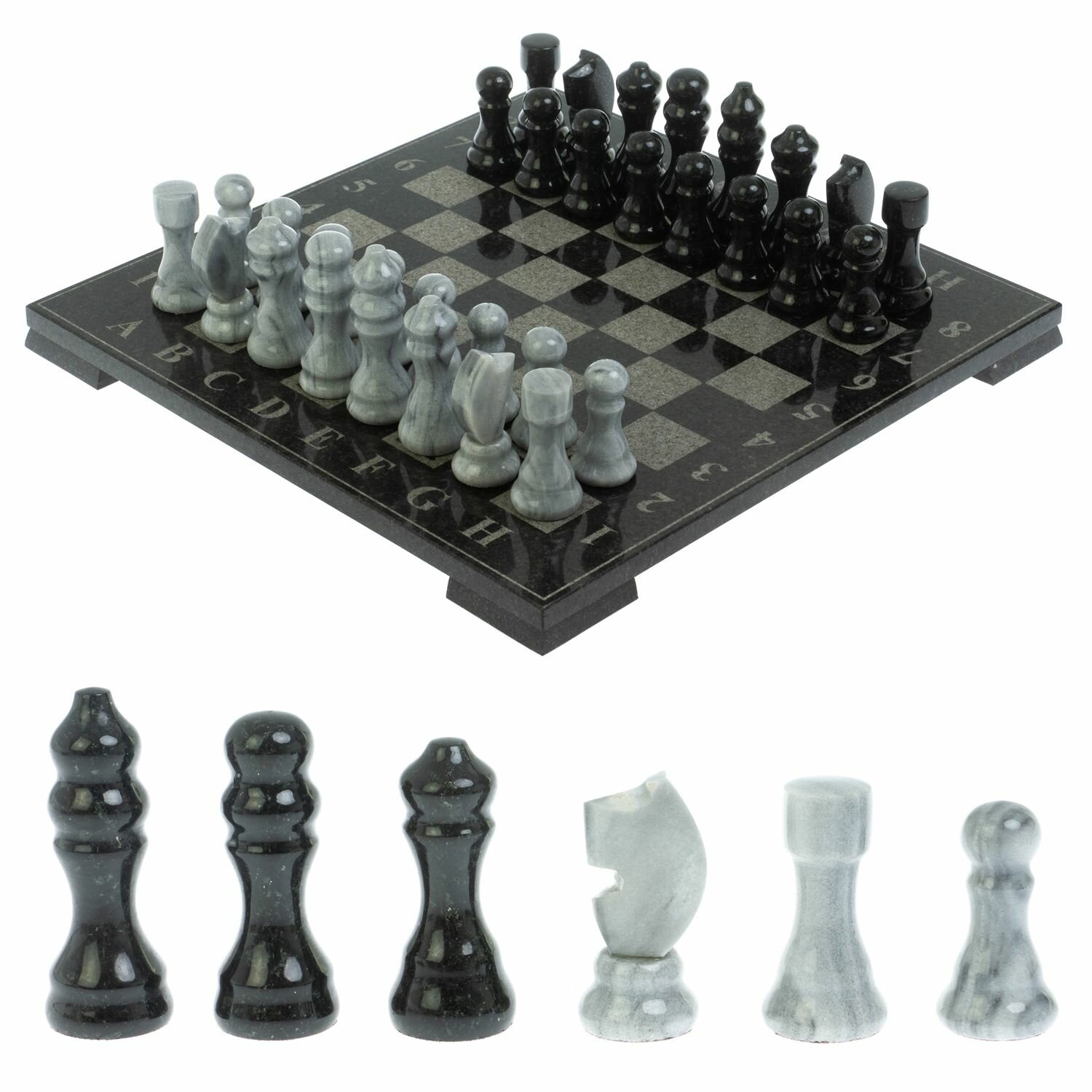 Шахматы "Турнирные" доска 33х33 см мрамор гранит 128405