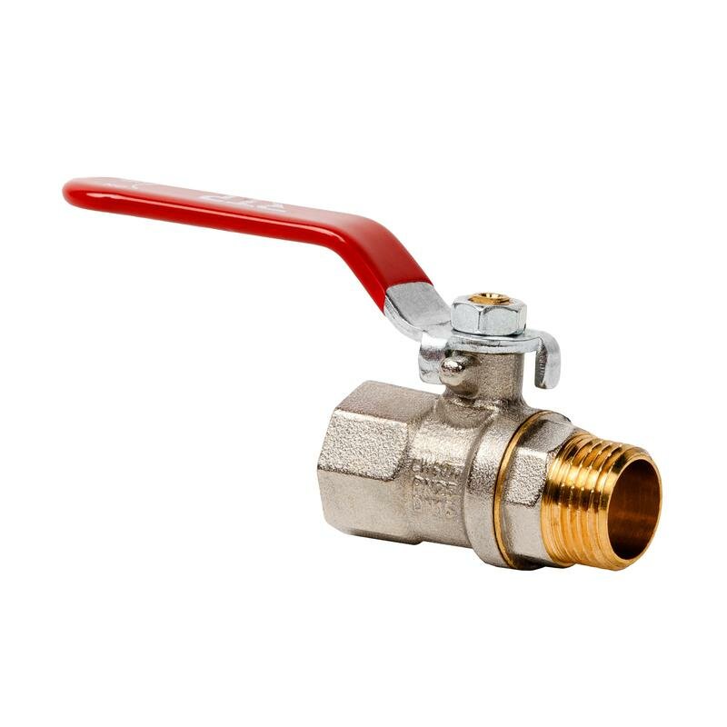 Кран шаровой ручка рычаг латунь внутр./наружн. резьба 3/4дюйм PN25 никель (инд. упак.), RTP 34894 (1 шт.)