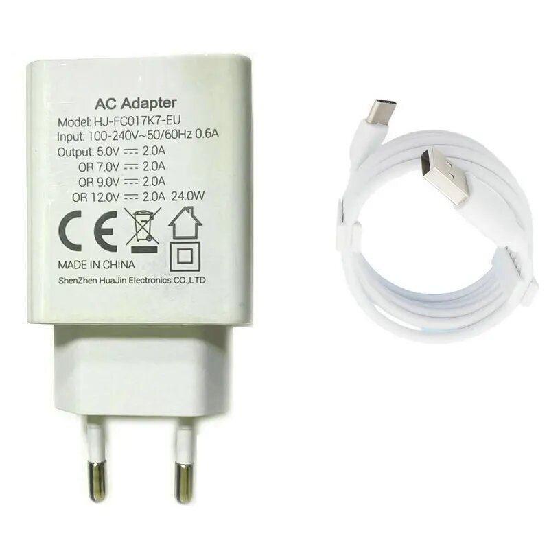 Адаптер питания для Doogee N30 S58 S86 S59 N40 Pro Type-C USB кабель 12 В 2 а 24 Вт Быстрая зарядка аксессуары для быстрой зарядки Charger with Cable