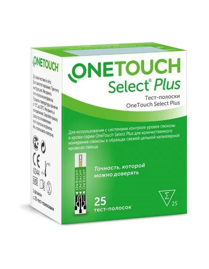 Тест-полоски One Touch Select Plus, 25 шт.