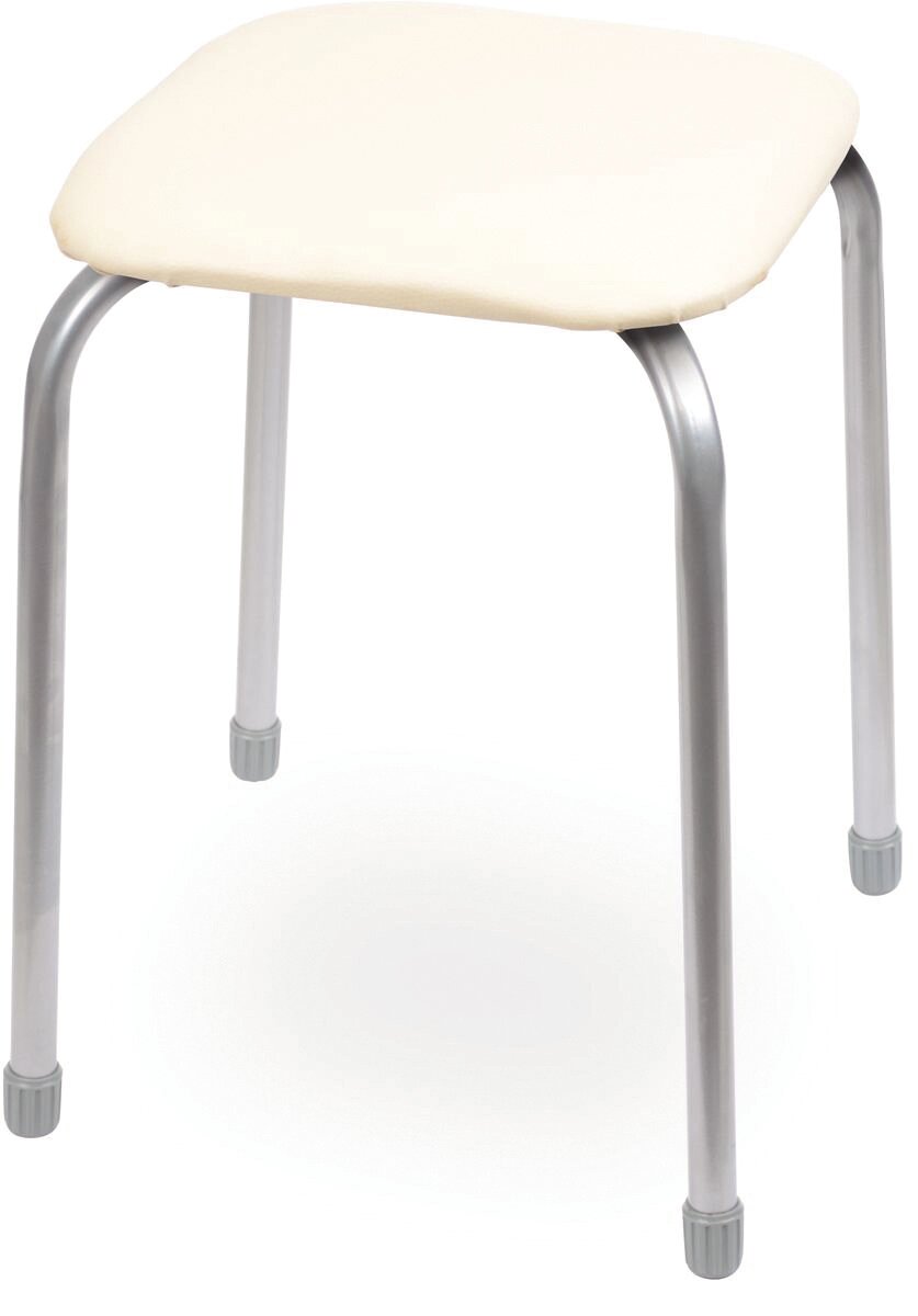Табурет для кухни НИКА классика 3, стул квадратное сиденье, слоновая кость, 32 см