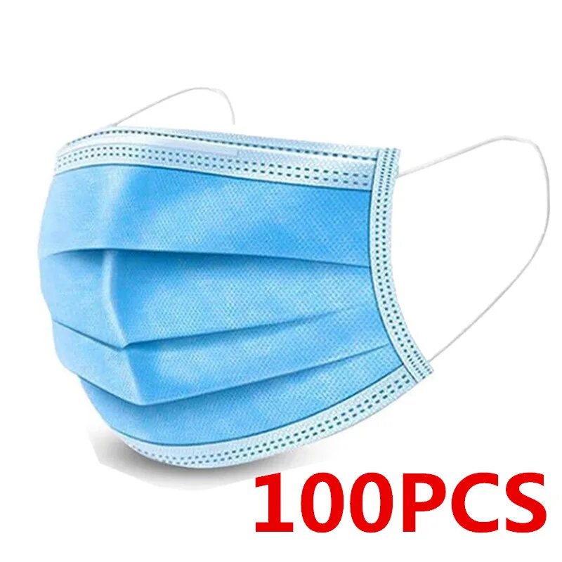 Одноразовые маски синие 100шт
