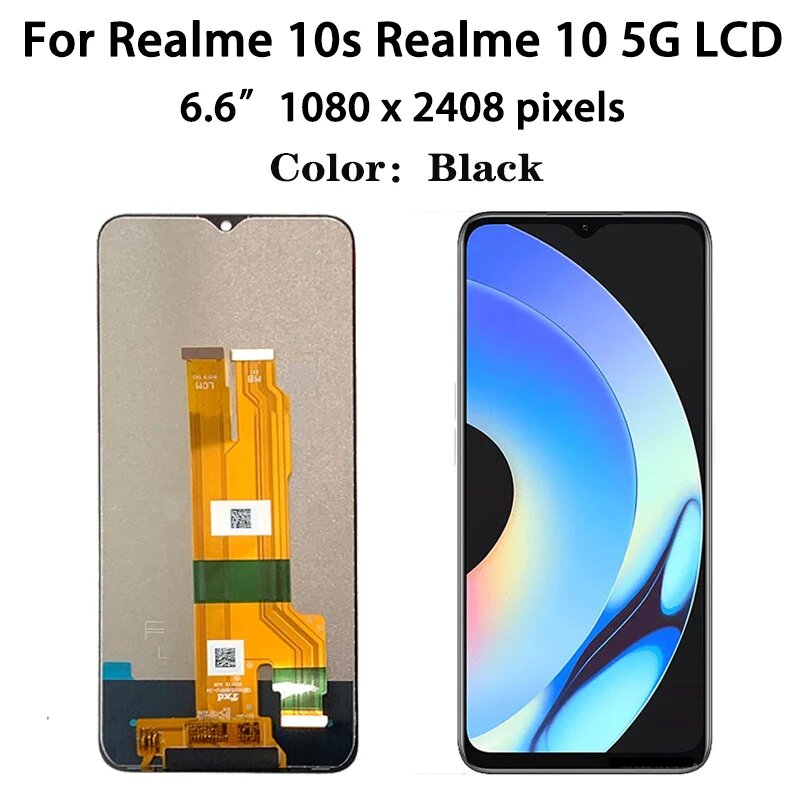 LCD экран Realme 10s/10 5G, 6.6", Black, NO Frame