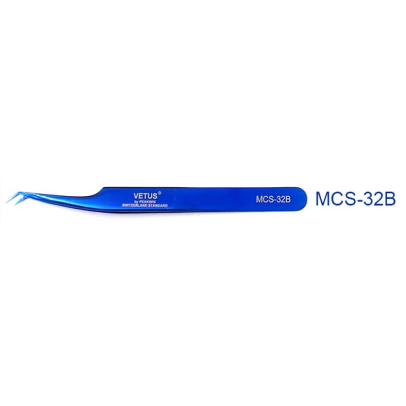 Пинцет для наращивания ресниц Vetus MCS-32B Blue