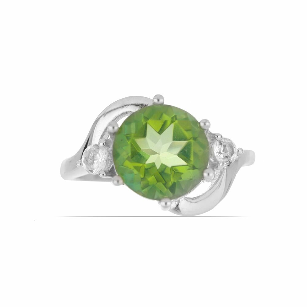 Кольцо, серебро, 925 проба, родирование, кварц, топаз