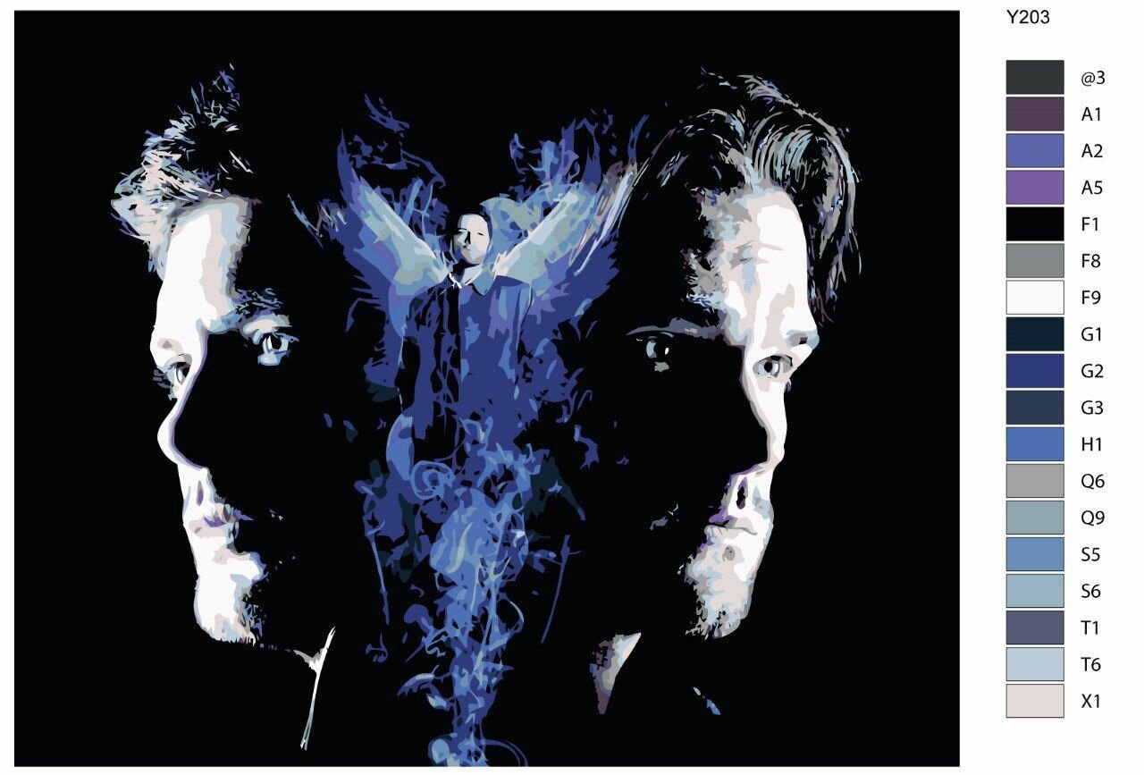 Картина по номерам Y-203 "Сверхъестественное. Джаред Падалеки - Сэм Винчестер, Дженсен Эклс - Дин Винчестер, Миша Коллинз - Кастиэль" 40х50