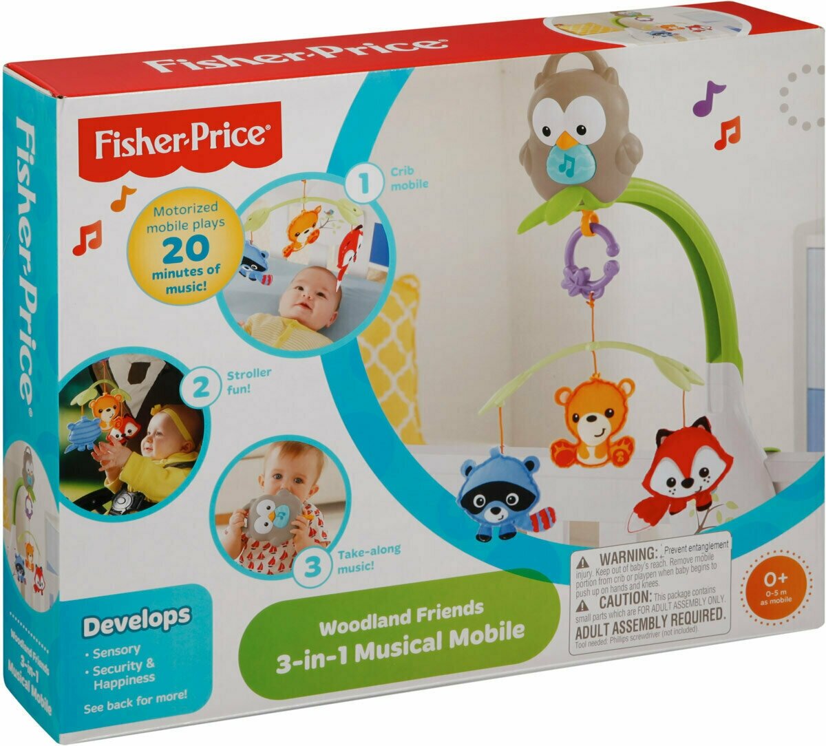 Электронный мобиль Fisher-Price Лесные друзья CDM84, белый/зеленый