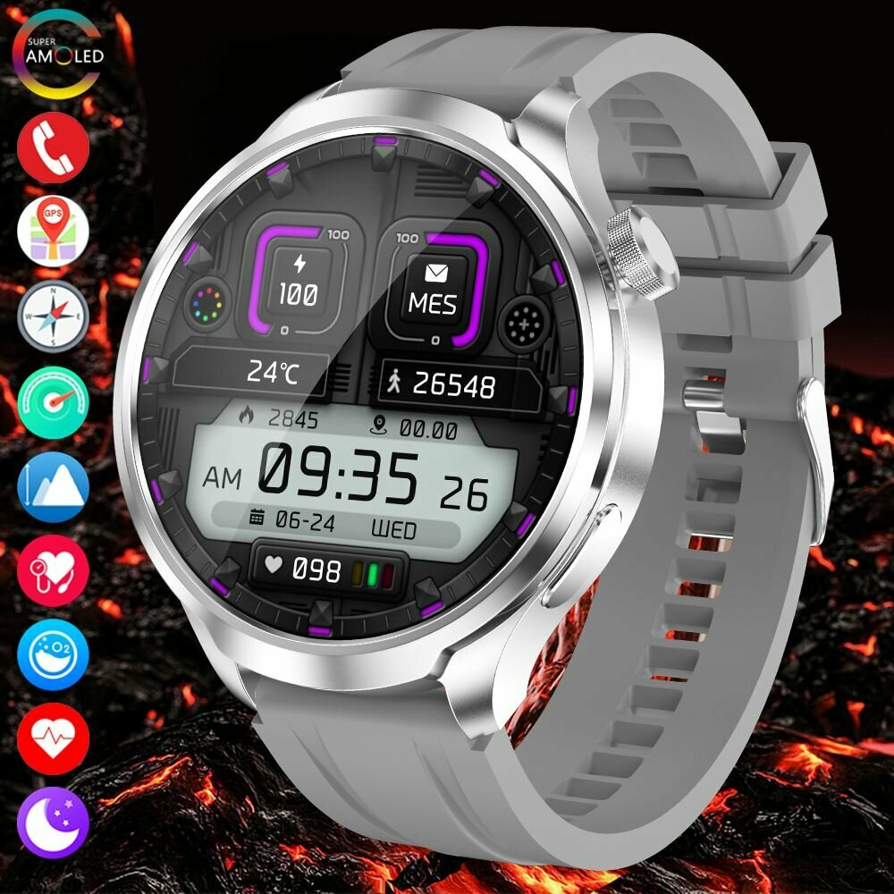 Прочные умные часы мужские наручные часы с альтиметр барометр, Компас, GPS-трек движения