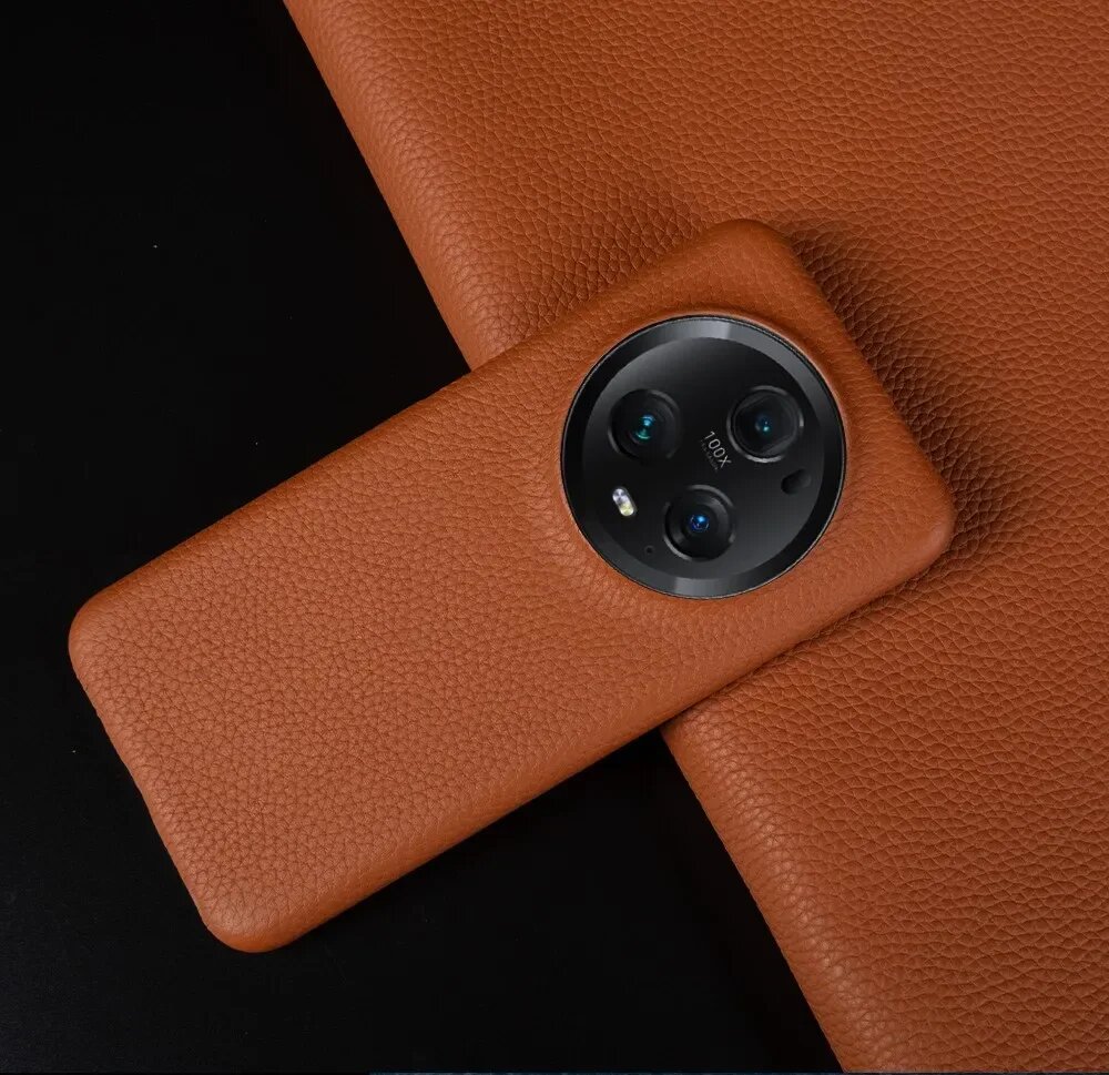 Чехол Honor Magic 8 Pro из натуральной кожи, оранжевый