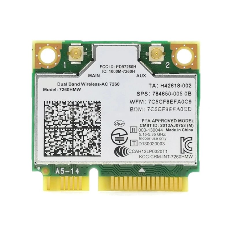 7260AC 7260HMW 1200M 2,4-5G Двухдиапазонная гигабитная внутренняя беспроводная сетевая карта 4.0 B0KA