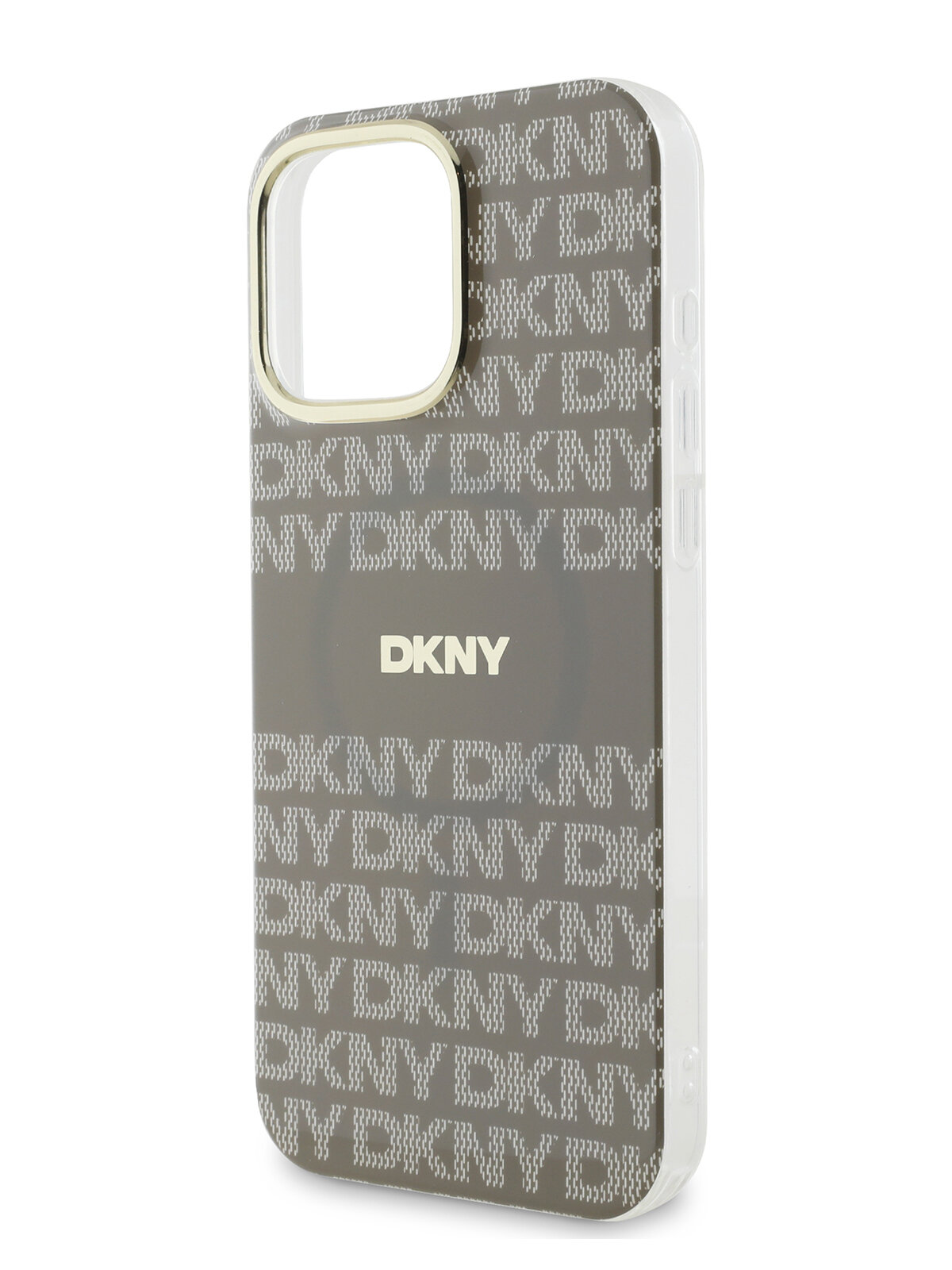 DKNY для iPhone 16 Pro Max чехол PC/TPU Repeat texture Tonal stripe Hard Beige (MagSafe)