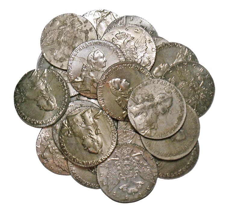 Рубль Екатерина II, гурт высокого качества, мельхиор 1 штука т/н сувенирная копия монеты, нумизматика, деньги для коллекции