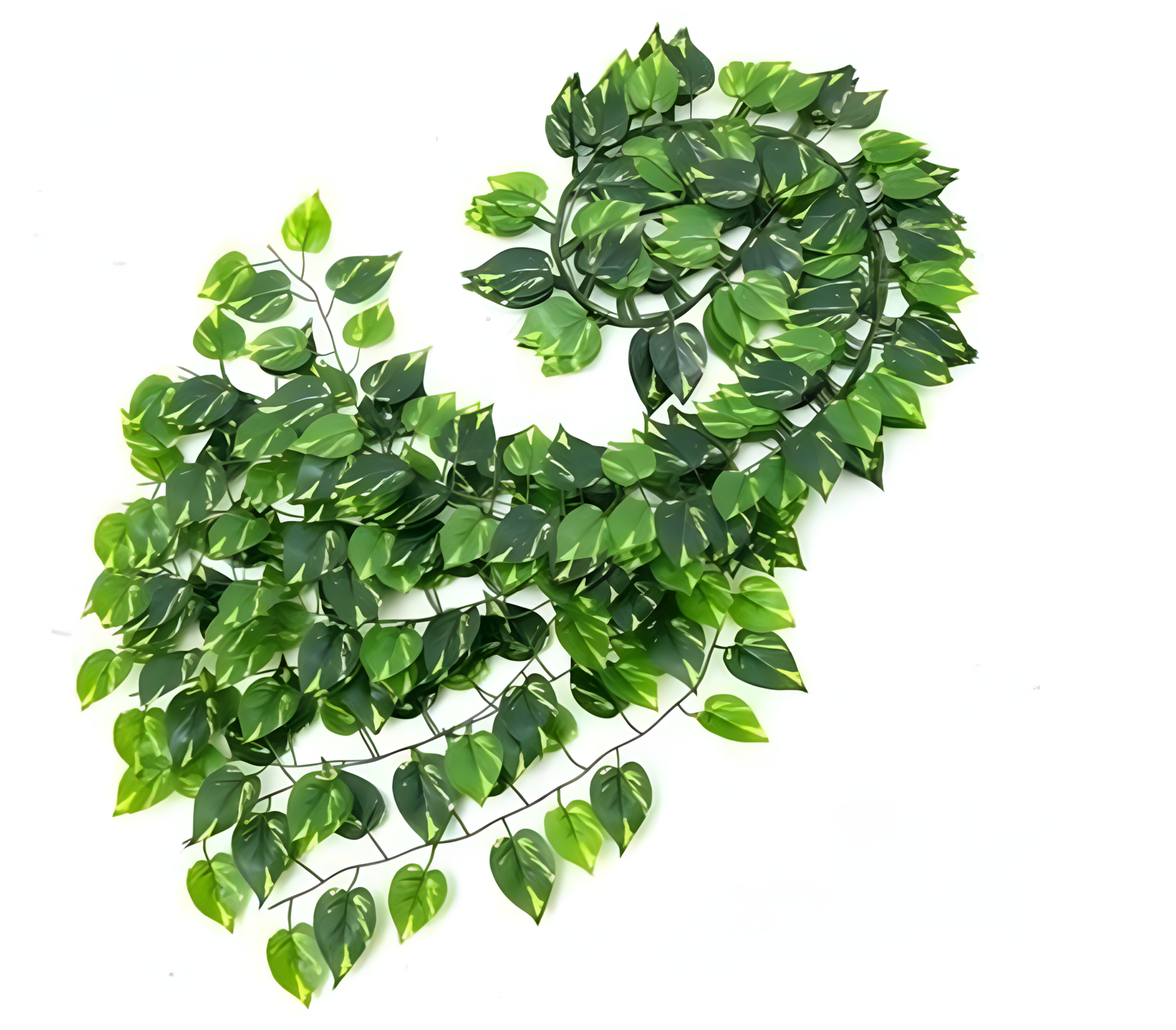 Искусственные листья потоса для декора, 56 листьев на полоске, 180 см, зеленый
