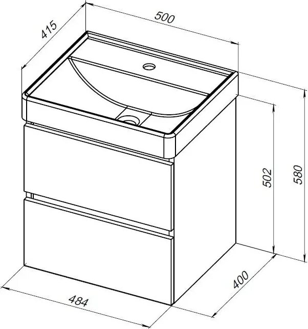 Тумба под раковину Aquanet Вега 48.4 00329594