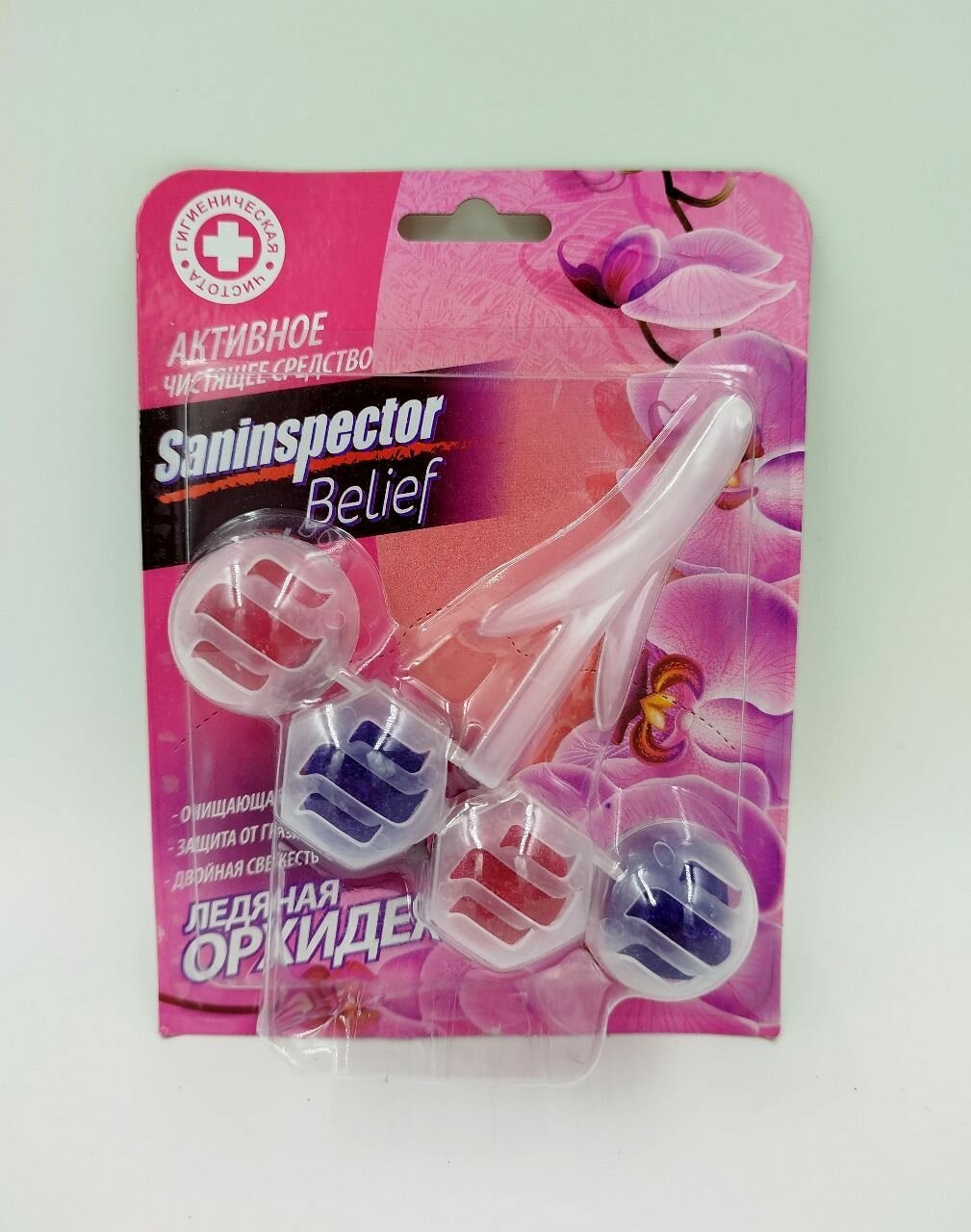 Туалетный блок подвесной Saninspector Belief аромат Ледяная орхидея , средство для унитаза , 1 шт