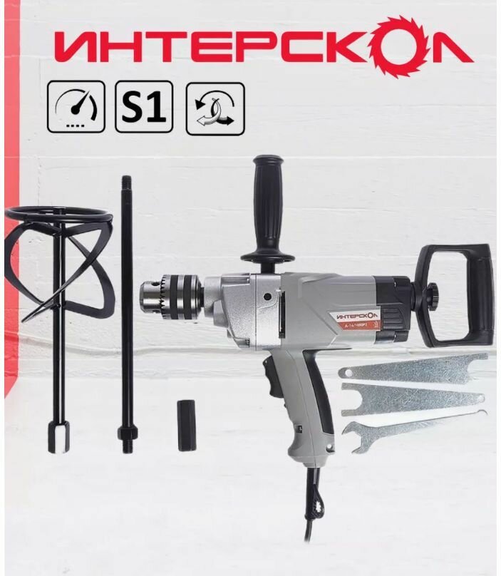 Дрель-миксер ИНТЕРСКОЛ Д-16/1050Р2 + Шнек