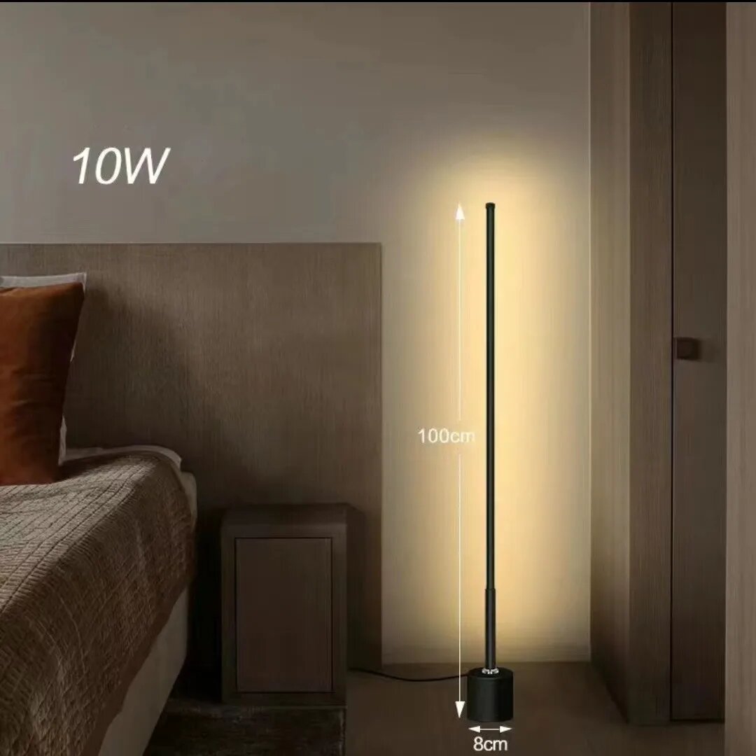 Угловая напольная лампа 100 см Remote Dimable, черный, US