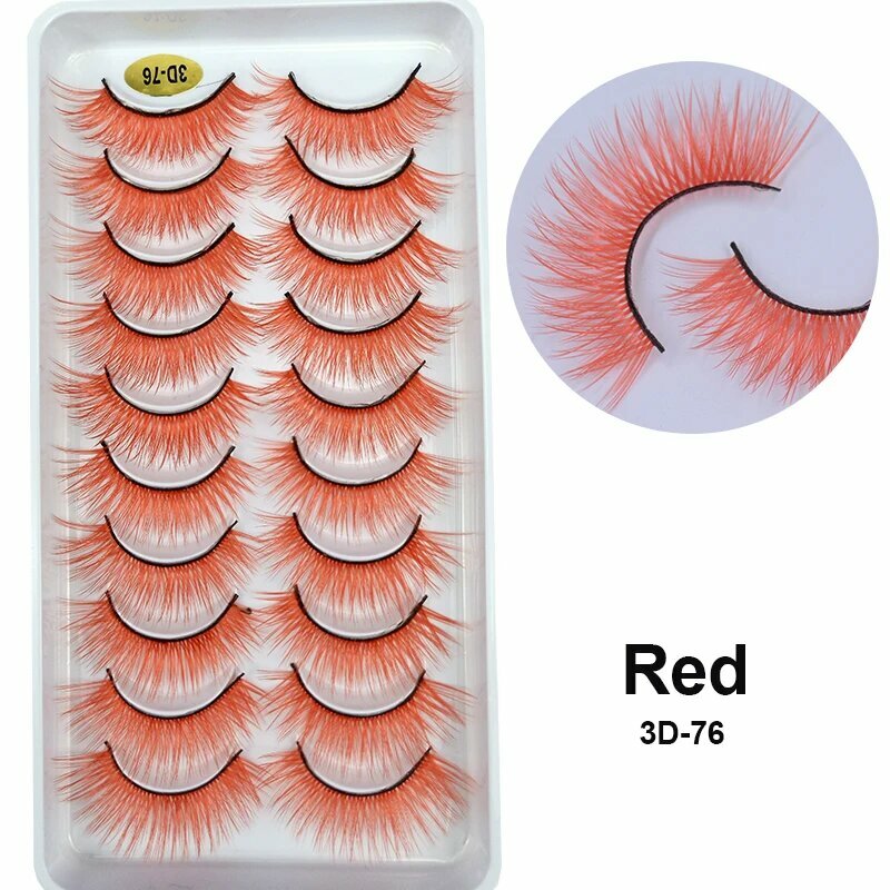 Kekelala синтетические накладные ресницы 10 пар 3D76 Red