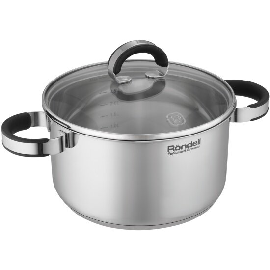 Кастрюля Rondell Brando с крышкой, 3.1 л, 20 см (RDS-1804)